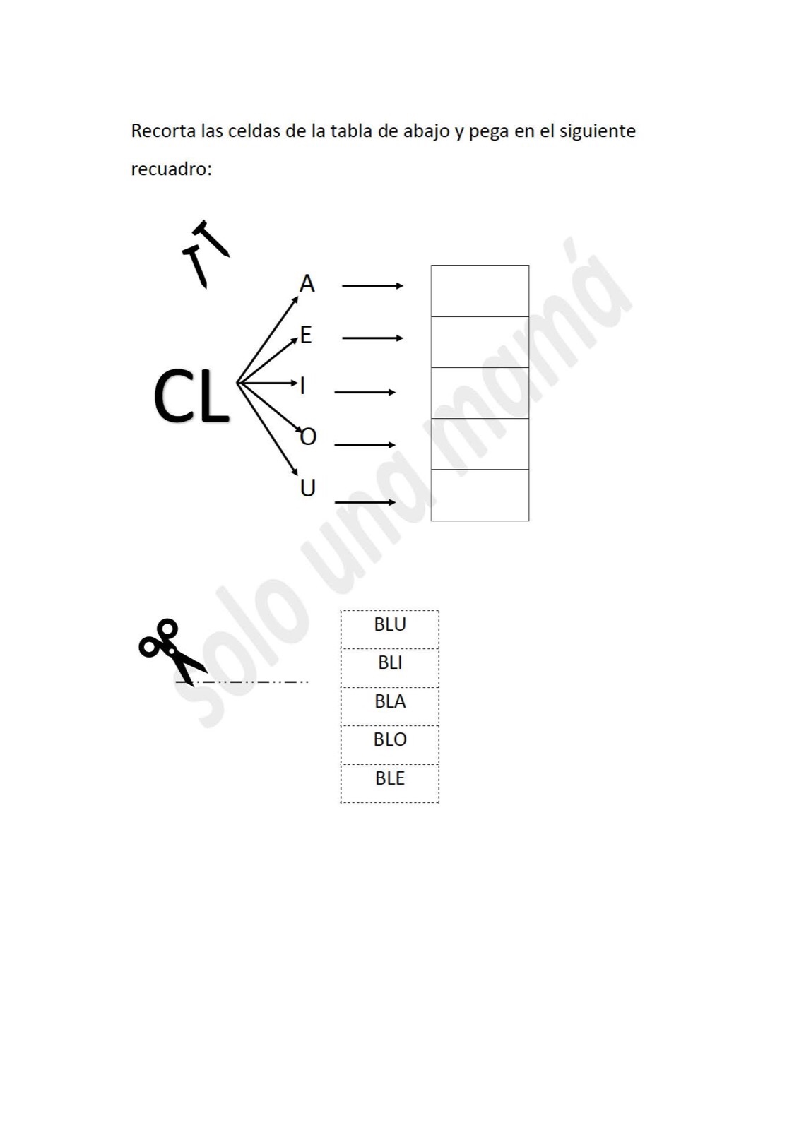 Ejercicios con la Sílaba Trabada CL - Sólo Una Mamá
