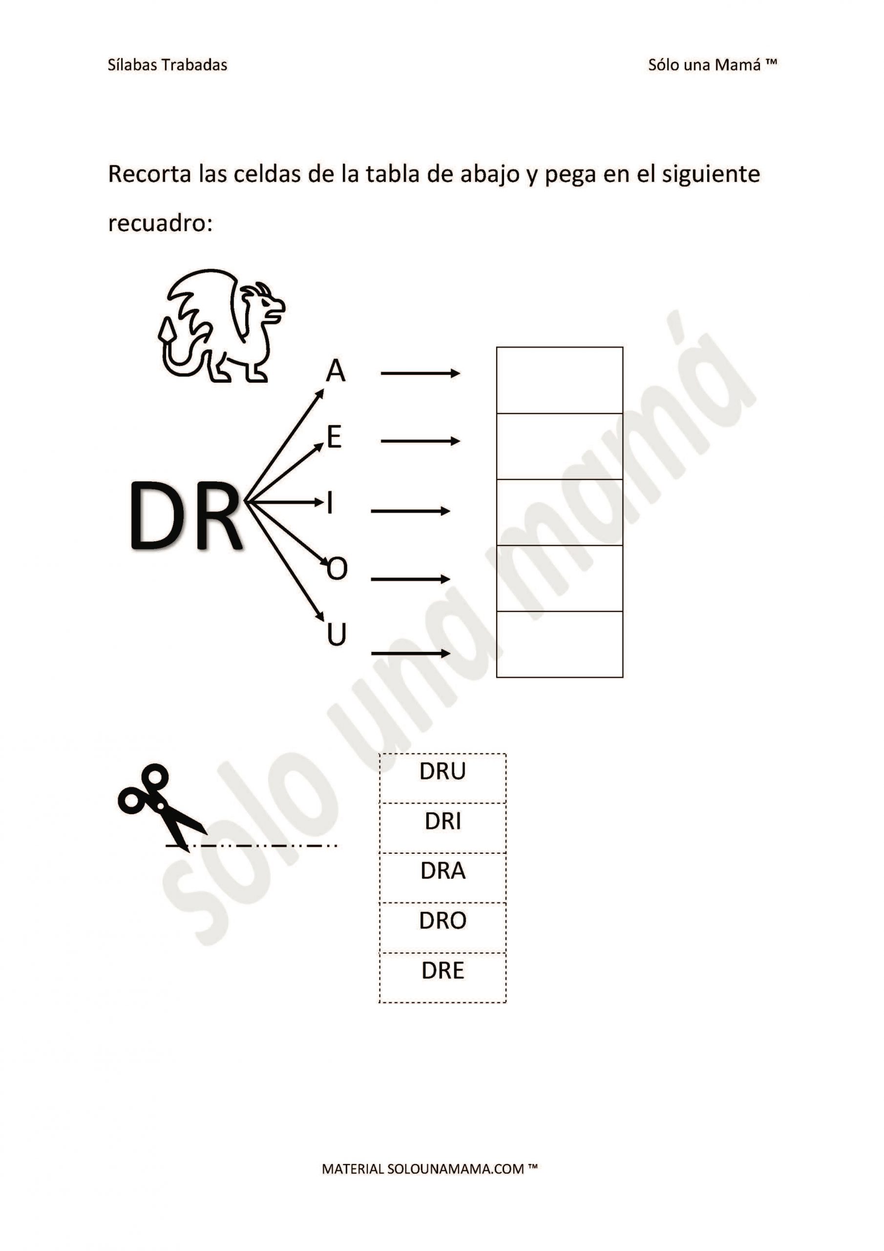 Ejercicios con Sílabas Trabadas DR - Sólo Una Mamá