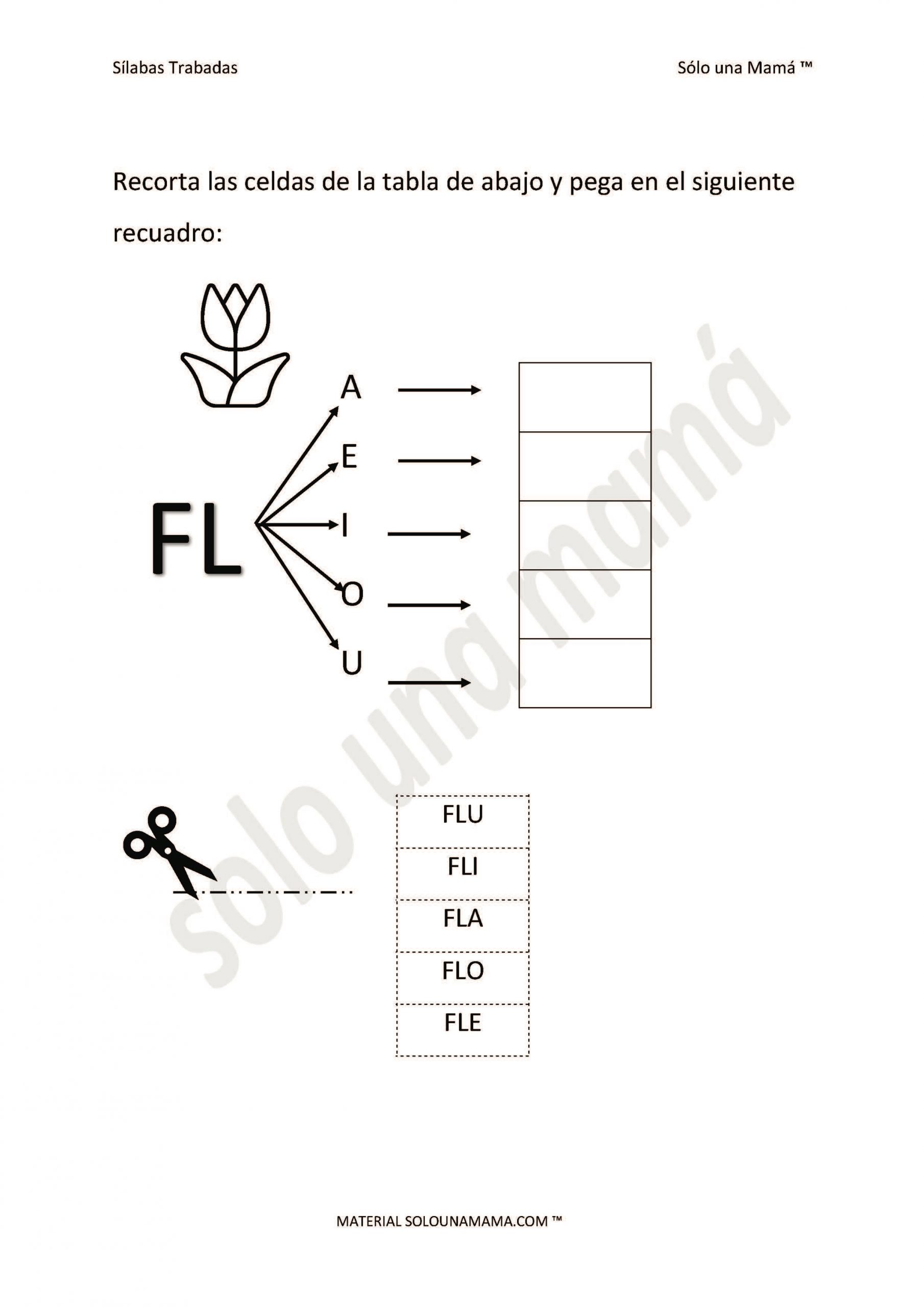 Ejercicios con Sílabas Trabadas FL - Sólo Una Mamá